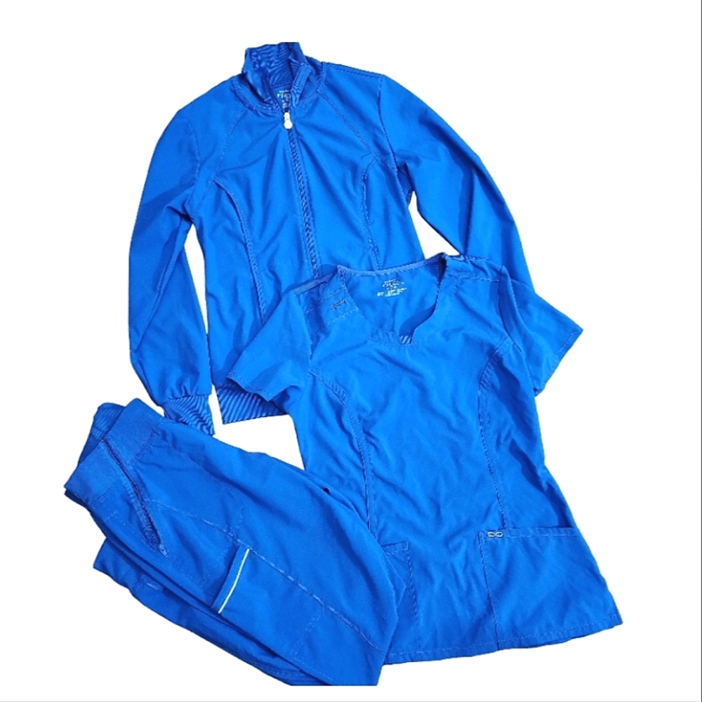 Infinity Royal Blue Nurse Scrub Set Jacket Top And Jo… - Gem